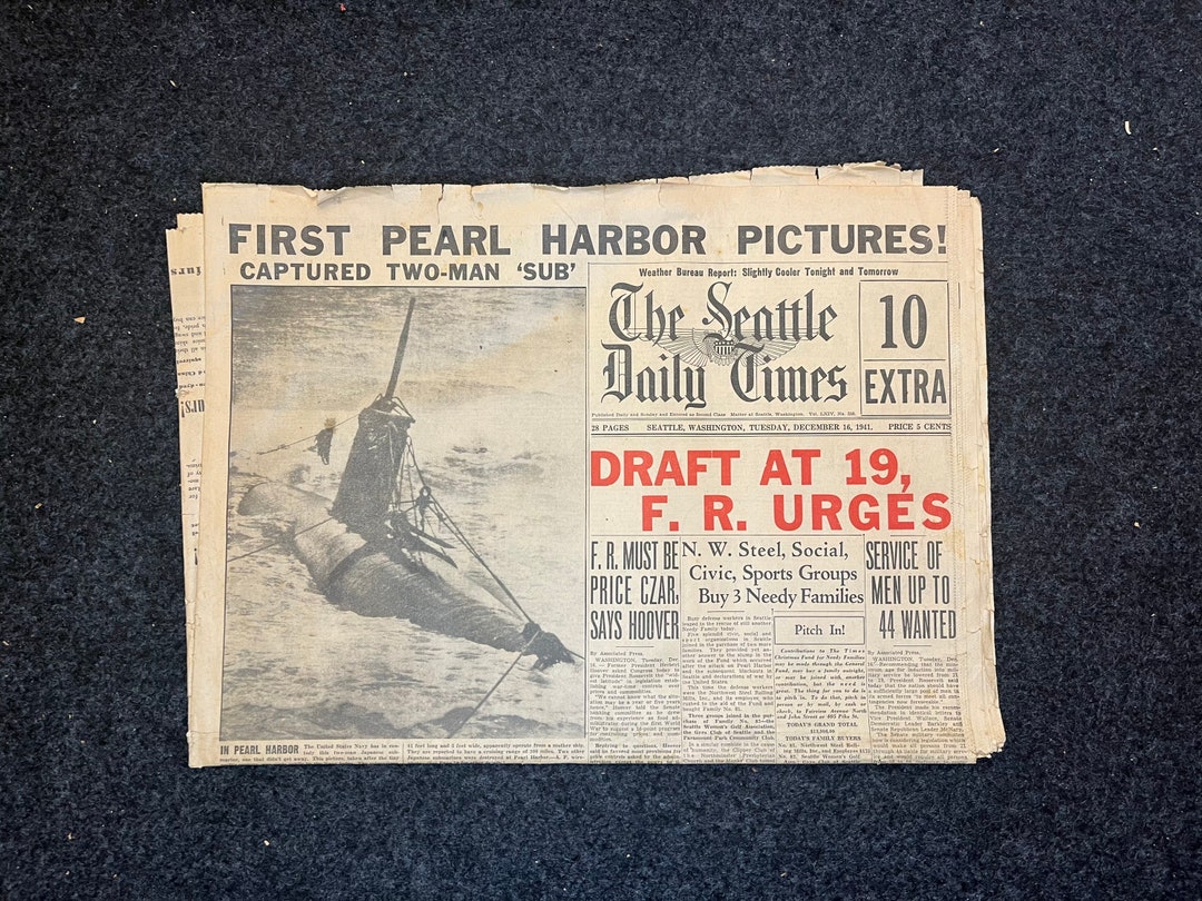 WW2 1941 Start of Draft, World War 2 Memorabilia, Vintage Newspaper ...