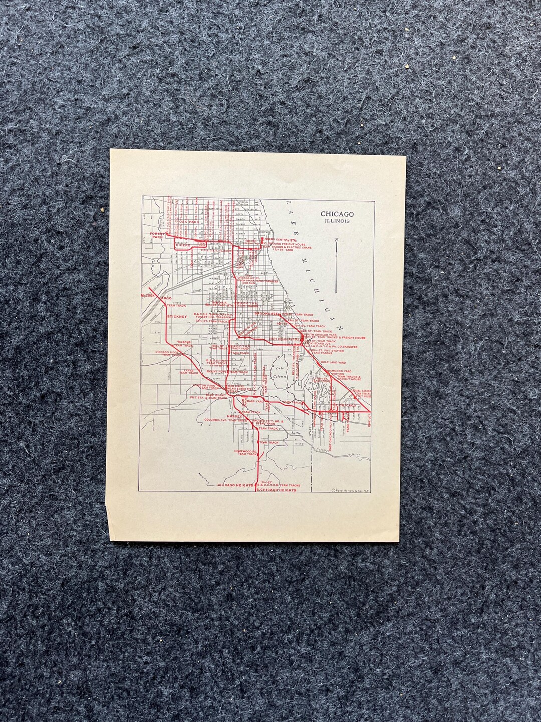 1930s Chicago Illinois Map, Railroad Maps, Original Atlas Page ...