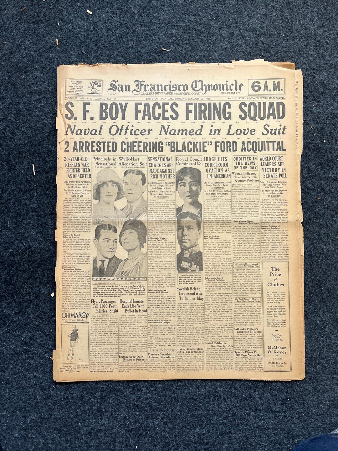 1926 San Francisco Chronicle Newspaper: Gangster Era History - Etsy