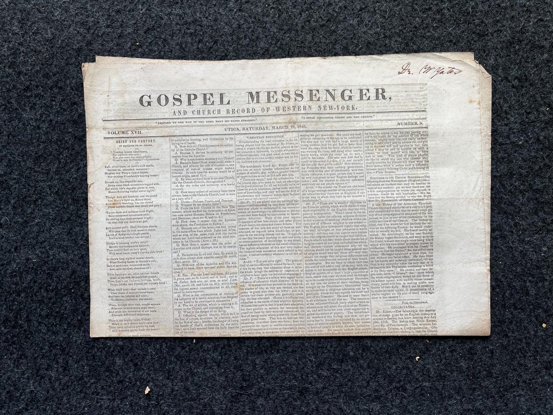 1840s Christian Religious Newspaper: Jesus Prayer, Protestant Decor - Etsy