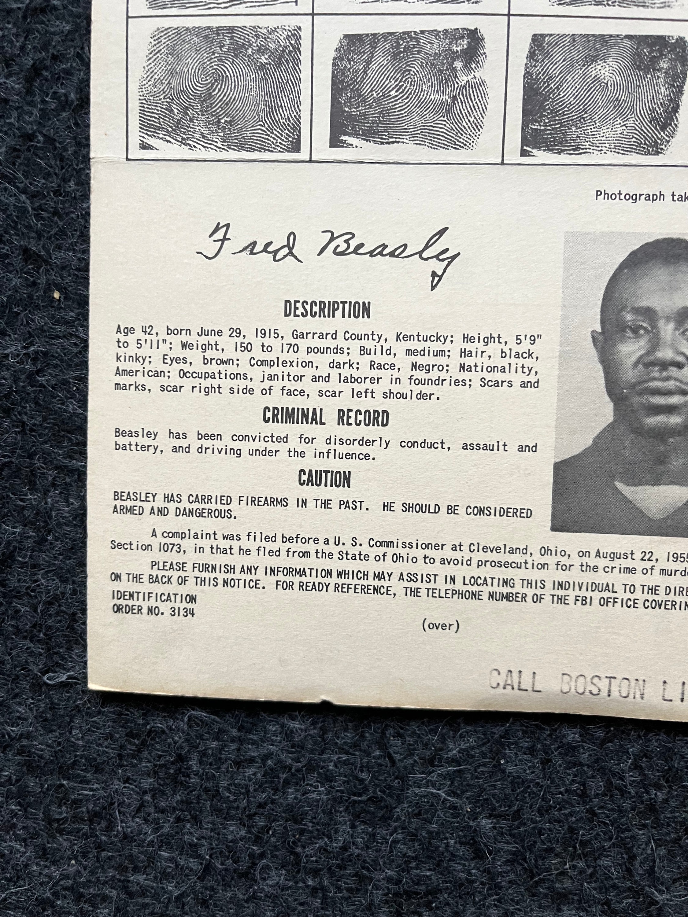 1950s FBI Wanted Poster Vintage Serial Killer Memorabilia - Etsy Australia