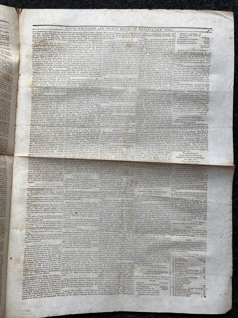 1840s Christian Religious Newspaper: Jesus Prayer, Protestant Decor - Etsy