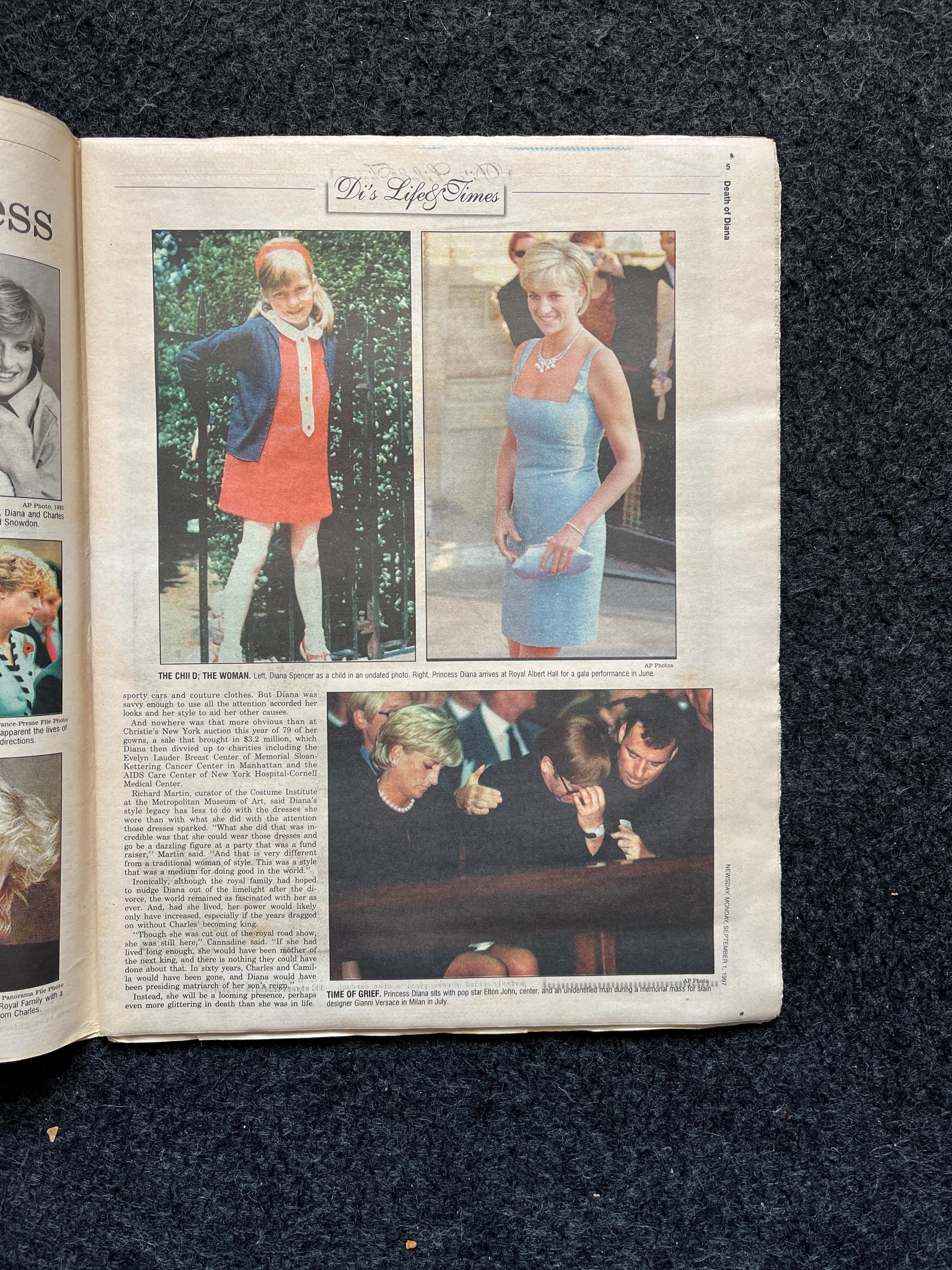 Rare Vintage Princess Diana Memorial Newspaper - 1997 Commemorative ...