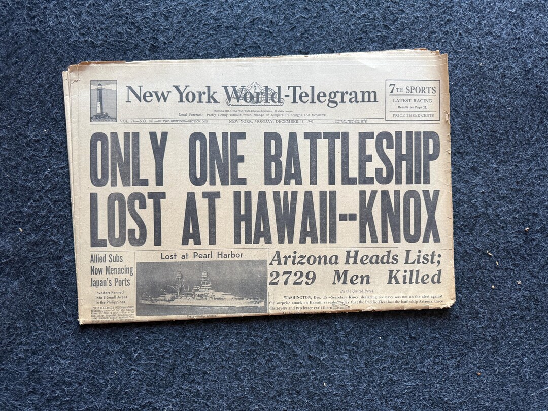 1941 Pearl Harbor Attack WW2 Memorabilia, WW2 Antique Gifts, Vintage ...