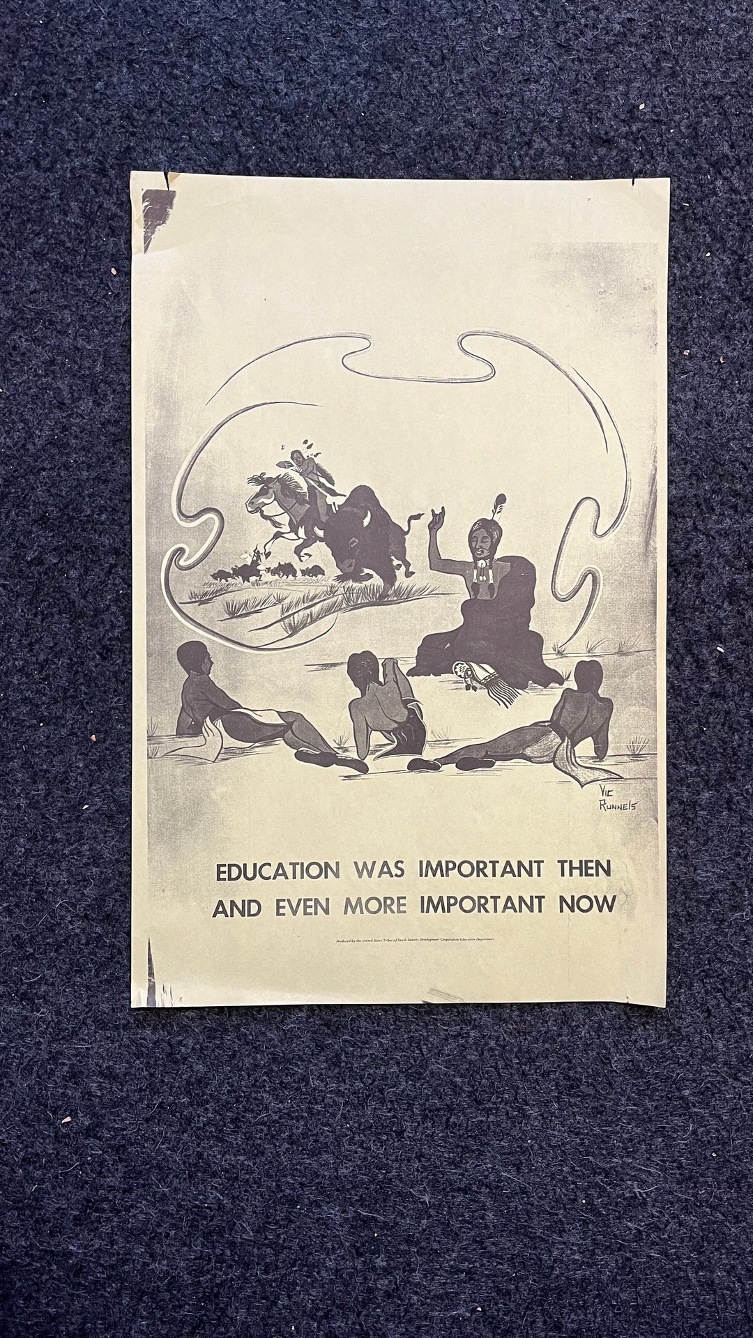 1970s Vic Runnels Native American Education Posters, Sioux Indian Tribe ...