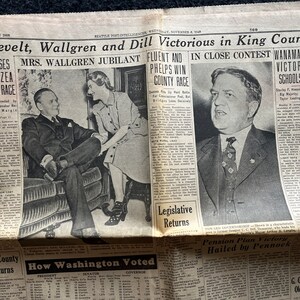 1940 FDR Wins Historic 3rd Term, Historic Gifts, Vintage Newspaper, WW2 ...