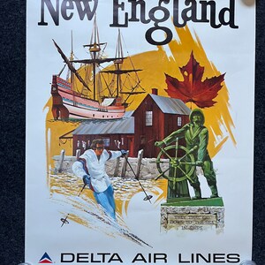 Original New England Travel Poster, Northwest Skiing Gifts, Vintage ...