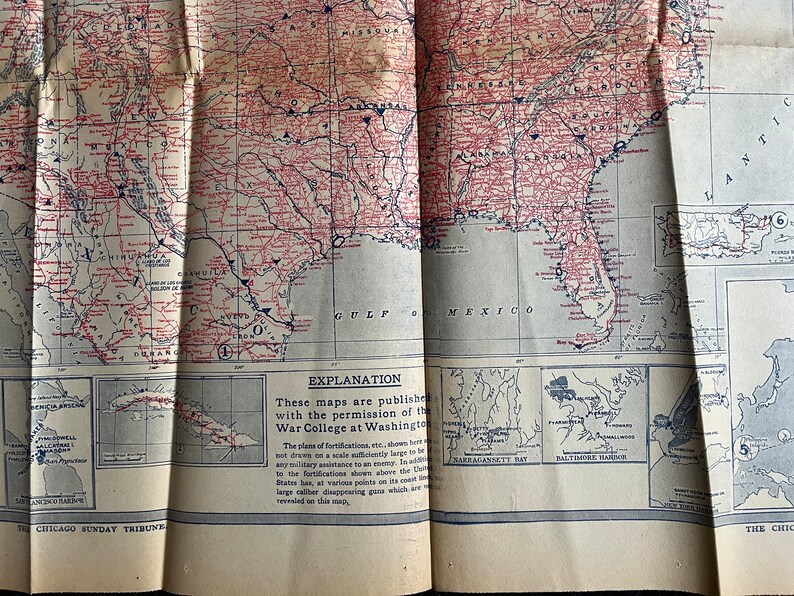 1914 American Railroad World War I Map - WWI Memorabilia and Wall Decor ...