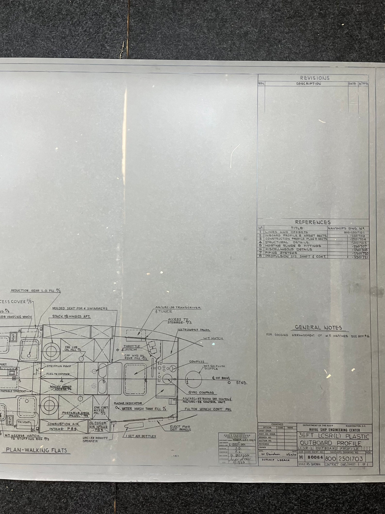 Original US Navy Ship Blueprint - LSCR Naval Boat Blueprints and Graphs ...
