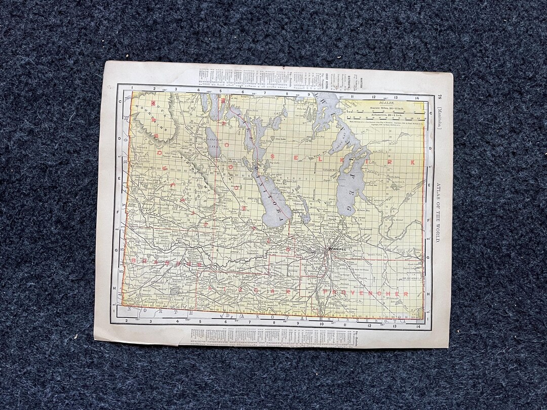 1890s Manitoba & Canada Map: Original Atlas Wall Art - Etsy