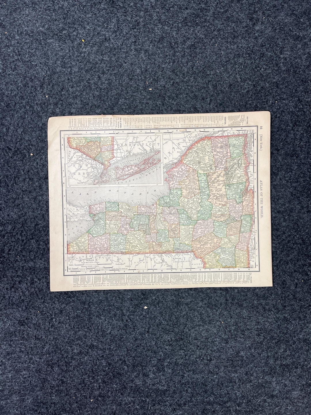 1890s New York & Connecticut Map: Original Atlas Page, Vintage Wall Art ...