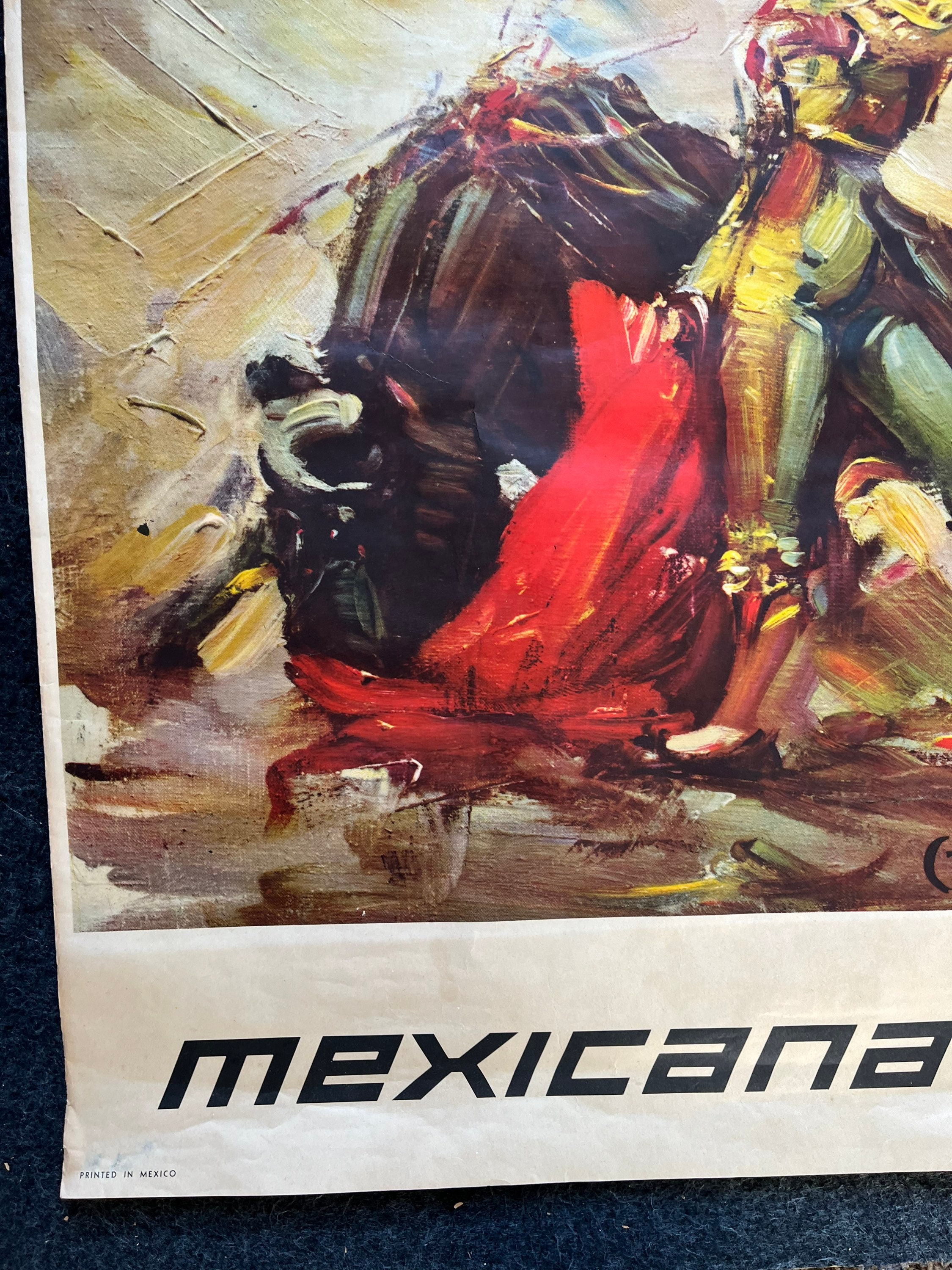 50s Mexico Travel Poster Spanish Tourism Bullfighting - Etsy