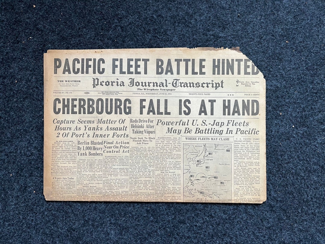 1944 Fall of Cherbourg World War 2 Battle of Philippines Sea - Western ...