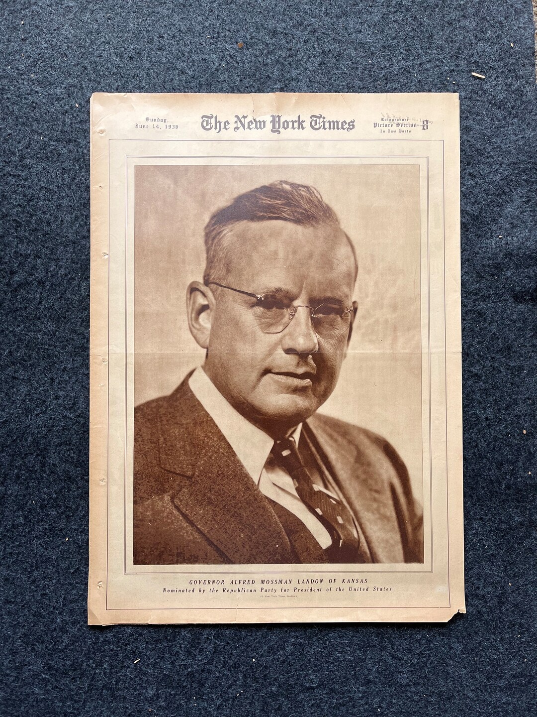 1936 Alfred Landon Runs for President, FDR Presidential Election ...