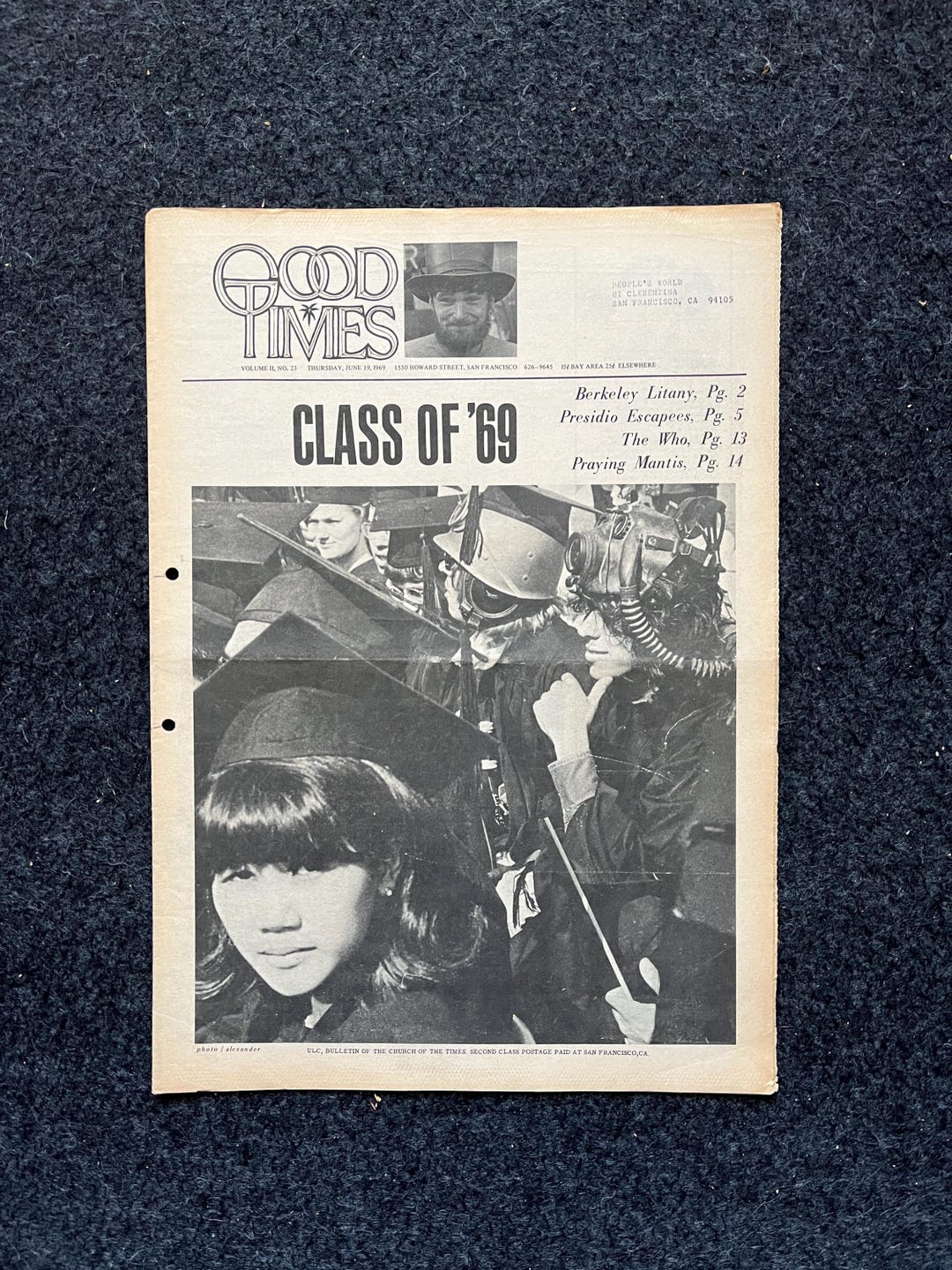 1969 Leftist Newspaper Vintage Ephemera Gifts, Vintage Zine, Good Times ...