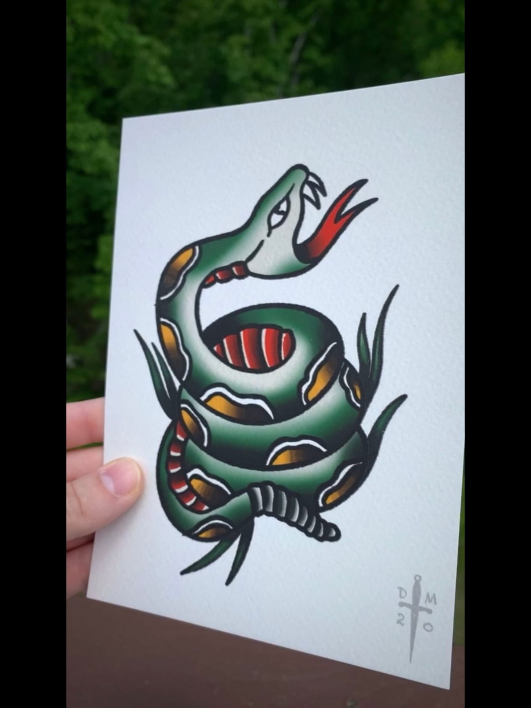 Traditional Snake Tattoo Art Print - Etsy