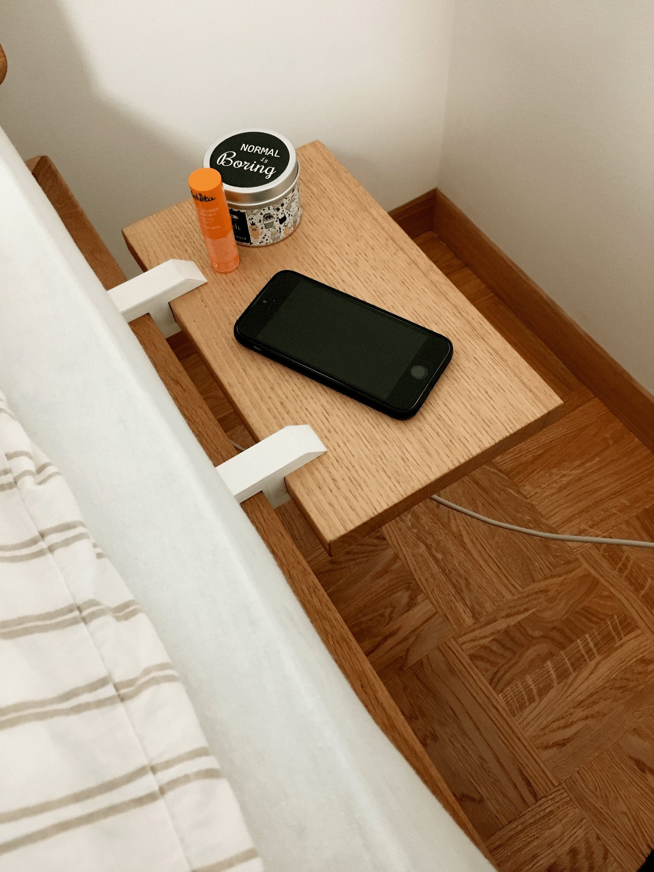 Bedside Shelf for Dorm, Bunk, and Loft Beds | Hook On, Hanging Bed Side ...