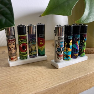 Clipper Lighters Stand, 3D Printed Clipper Lighters Display Stand, 4 Slots Easy-grab Lighter ...
