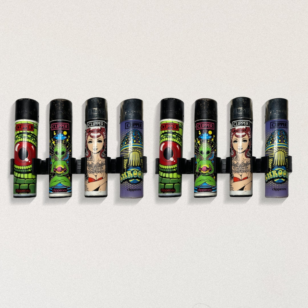 CLIPPER LIGHTER Display HOLDER (wall Mount) | 4 Bracket Slots "easy Grab Snug Fit" | Suitable ...