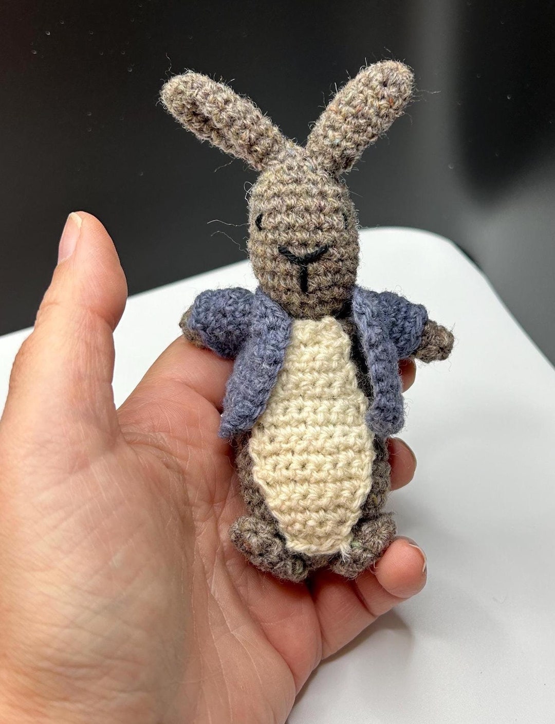 Endearing Crochet Peter Rabbit With Charming Blue Jacket. Amigurumi ...