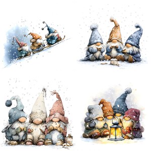 62 Christmas Gnome Clipart, Winter Cozy Snow, Whimsical Holiday Decor ...