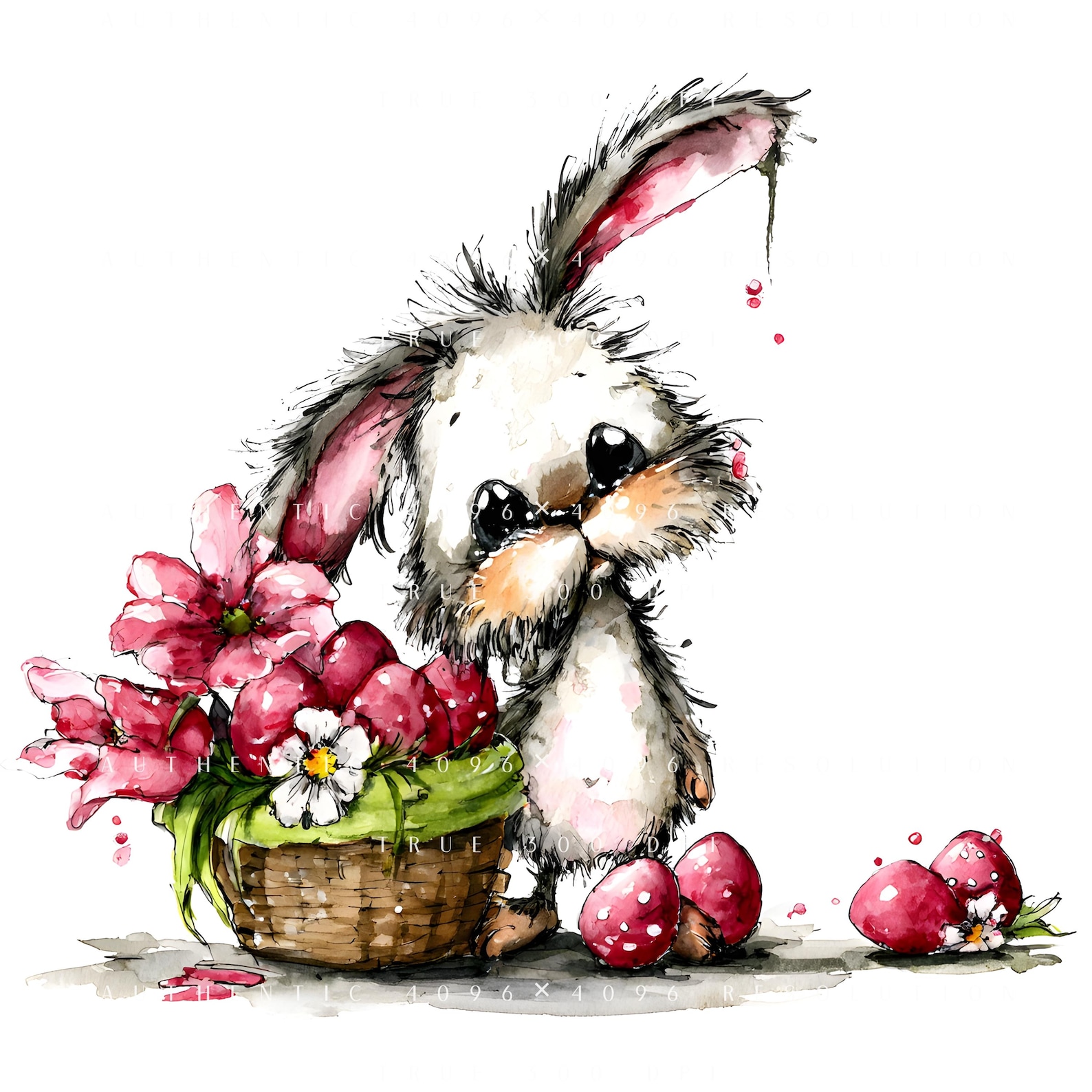20 Easter Spring Animals Clipart, Whimsical Bunny Lamb Chick Floral ...
