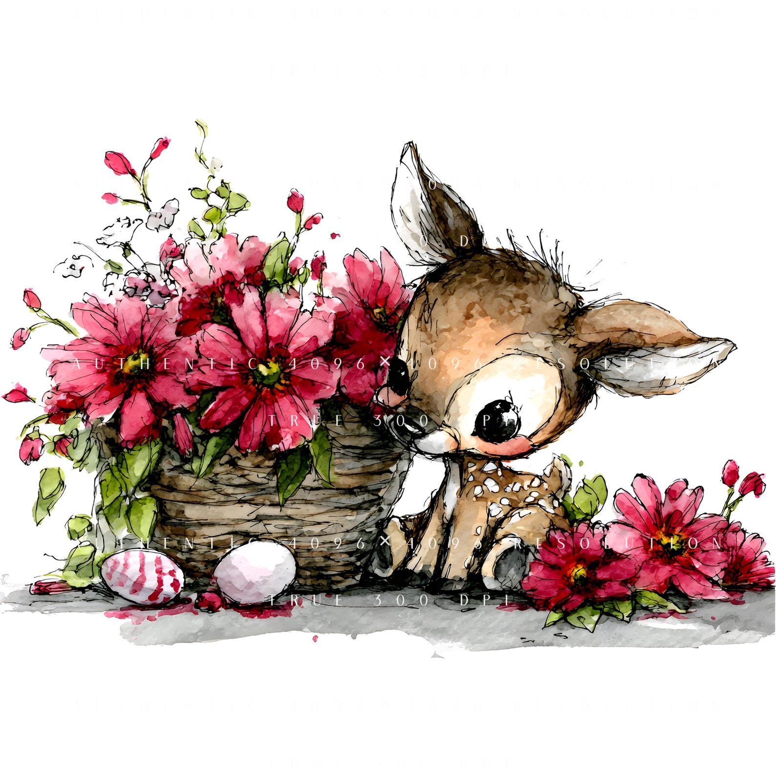 20 Easter Spring Animals Clipart, Whimsical Bunny Lamb Chick Floral ...