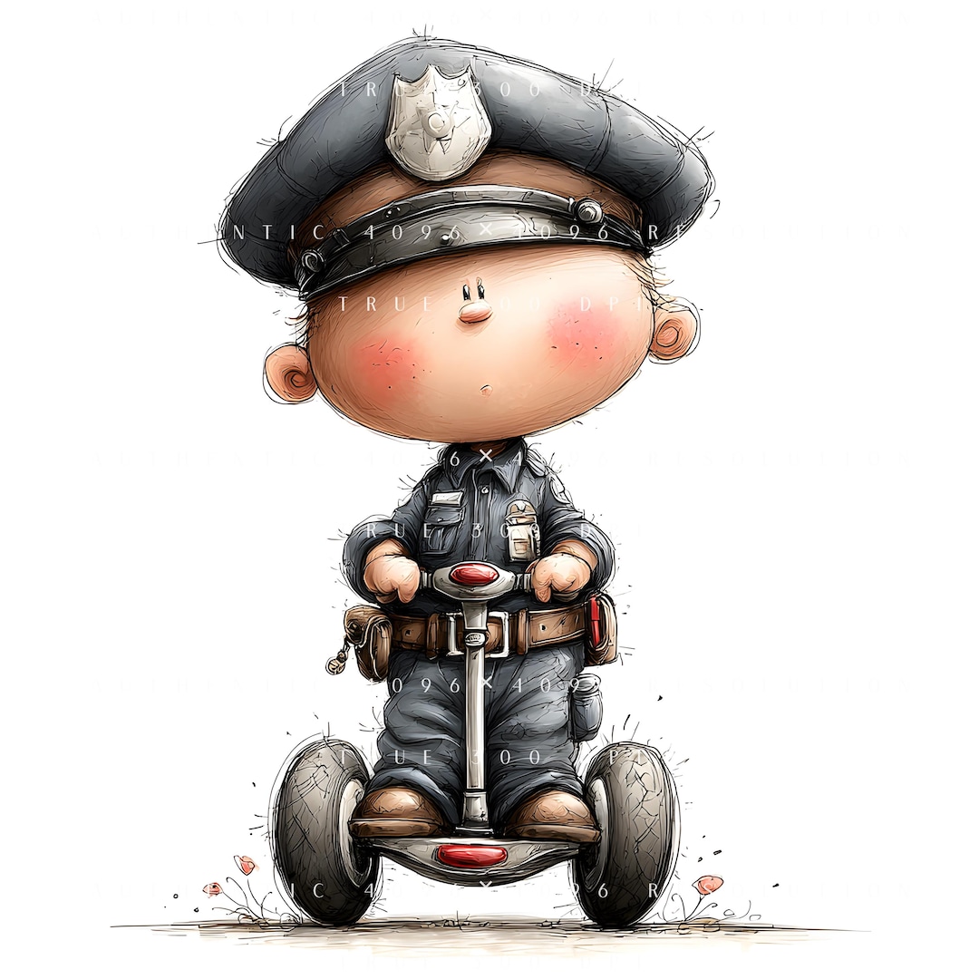 20 Whimsical Police Officer Clipart, Kids Room Decor, Nursery Craft ...