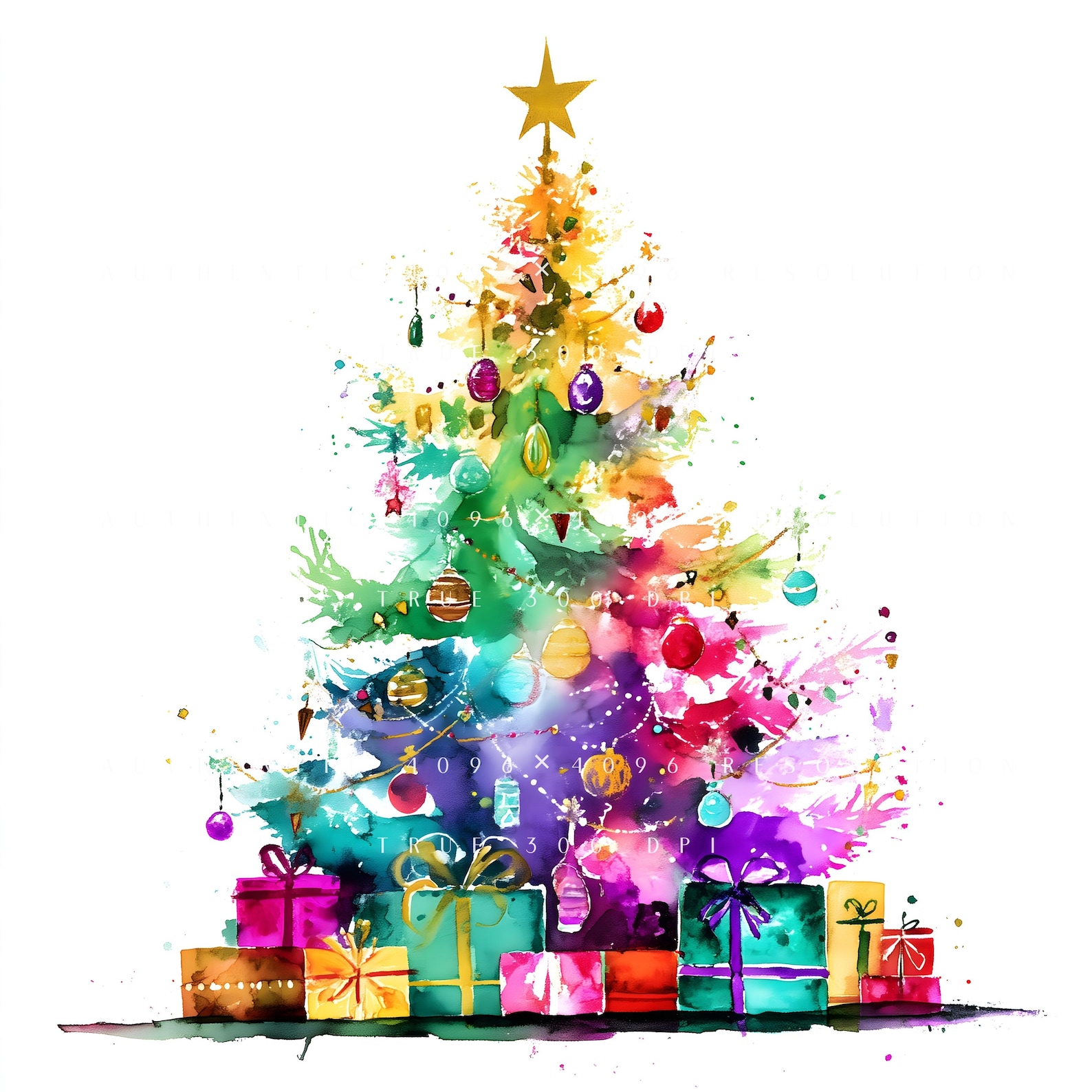 20 Christmas Tree Clipart, Xmas Holiday Trees, Colorful Seasonal Decor ...