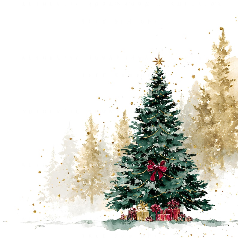 20 Christmas Tree Clipart, Festive Holiday Evergreens, Cozy Winter ...