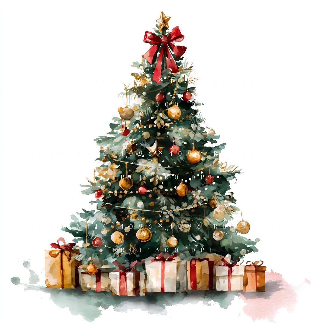 20 Christmas Tree Clipart, Winter Pine Forest, Holiday Home Decor ...