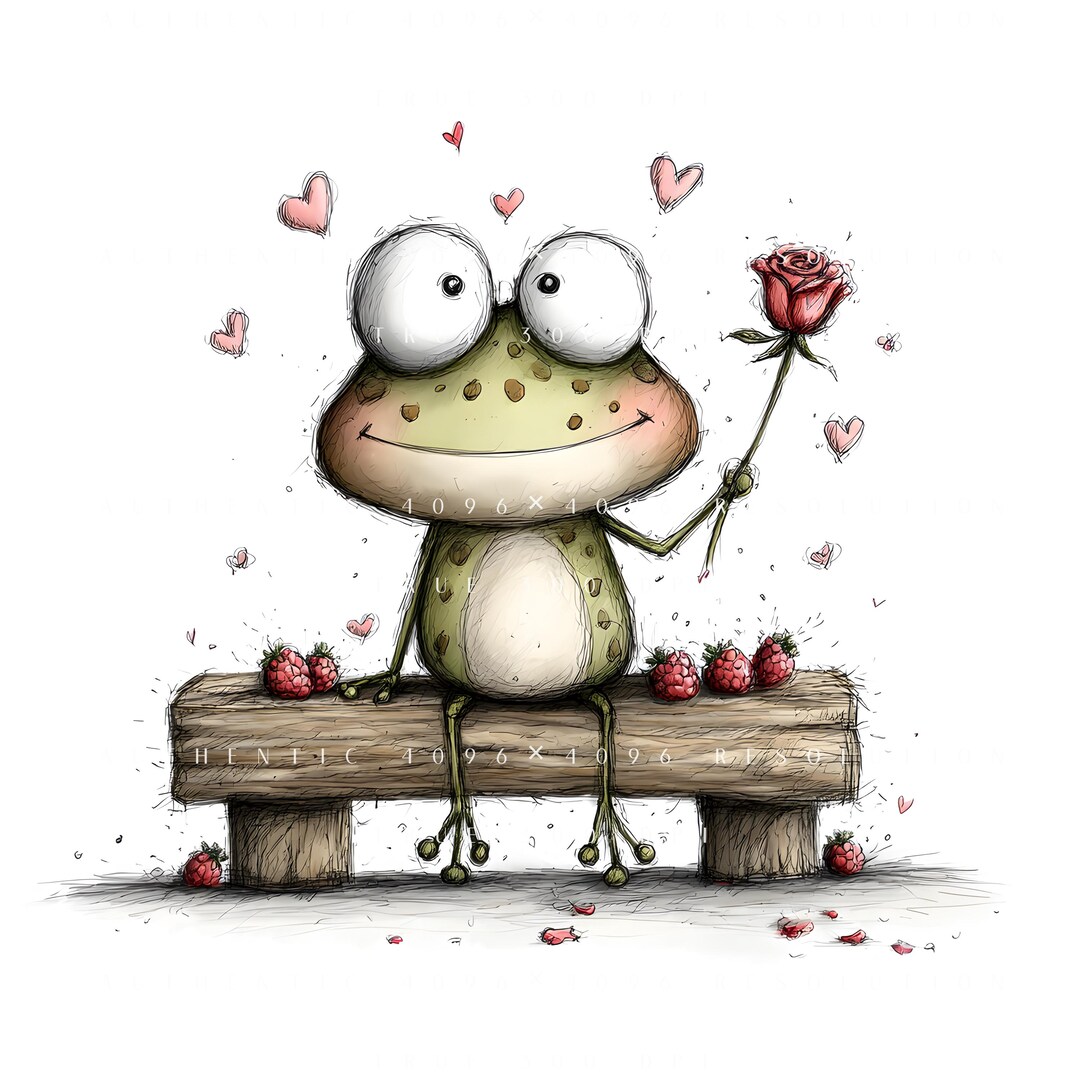 34 Valentine Frog Clipart, Cute Love Frogs, Romantic Heart Decor ...