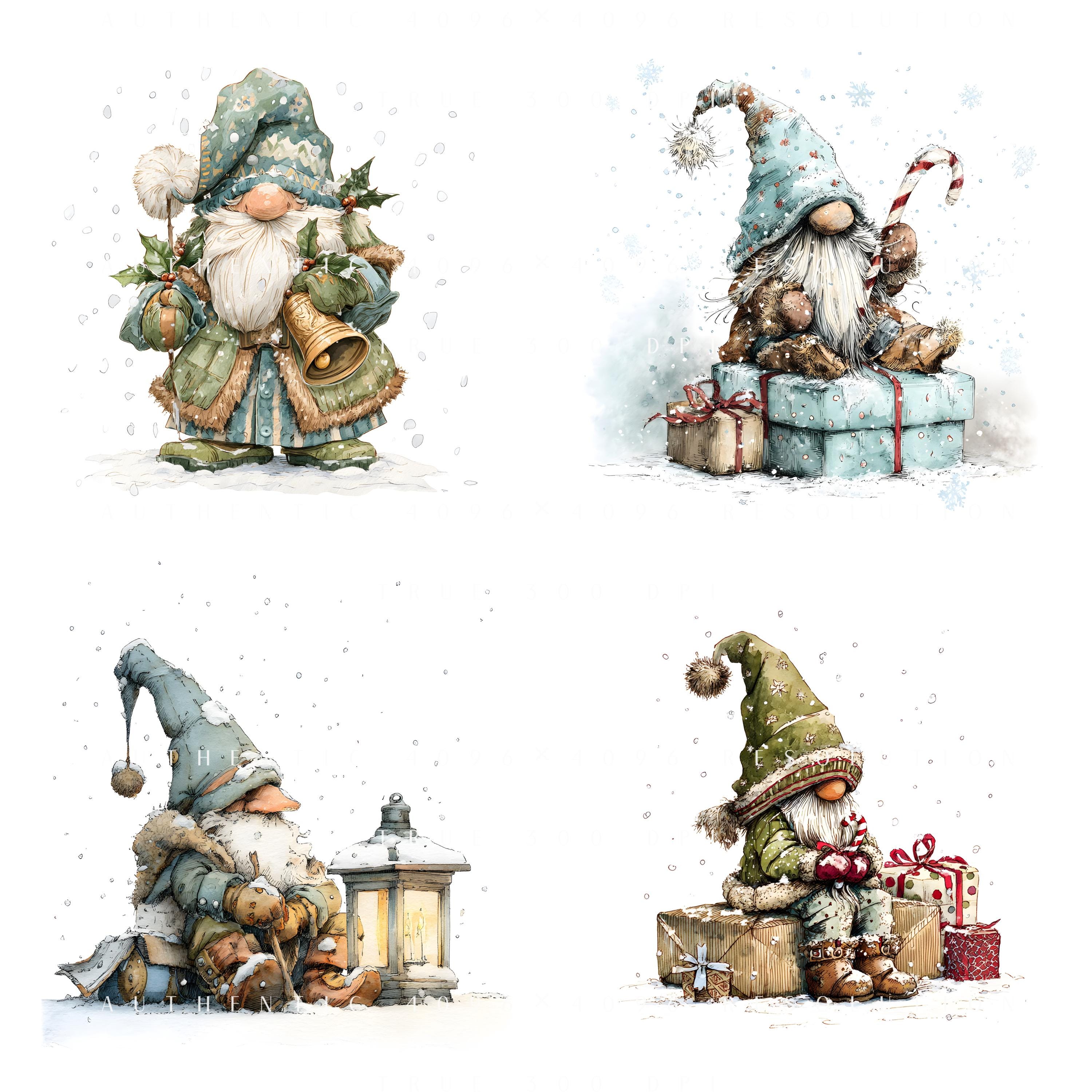 62 Christmas Gnome Clipart, Winter Cozy Snow, Whimsical Holiday Decor ...