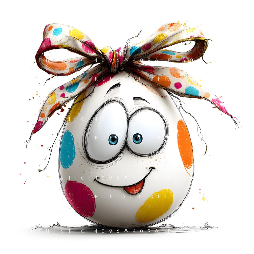 15 Whimsical Easter Eggs Clipart, Funny Smiling Egg, Cute Spring Art ...