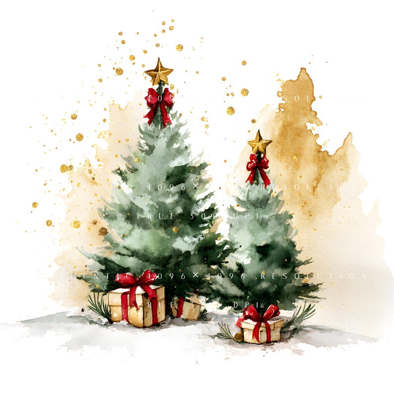 20 Christmas Tree Clipart, Festive Holiday Evergreens, Cozy Winter ...
