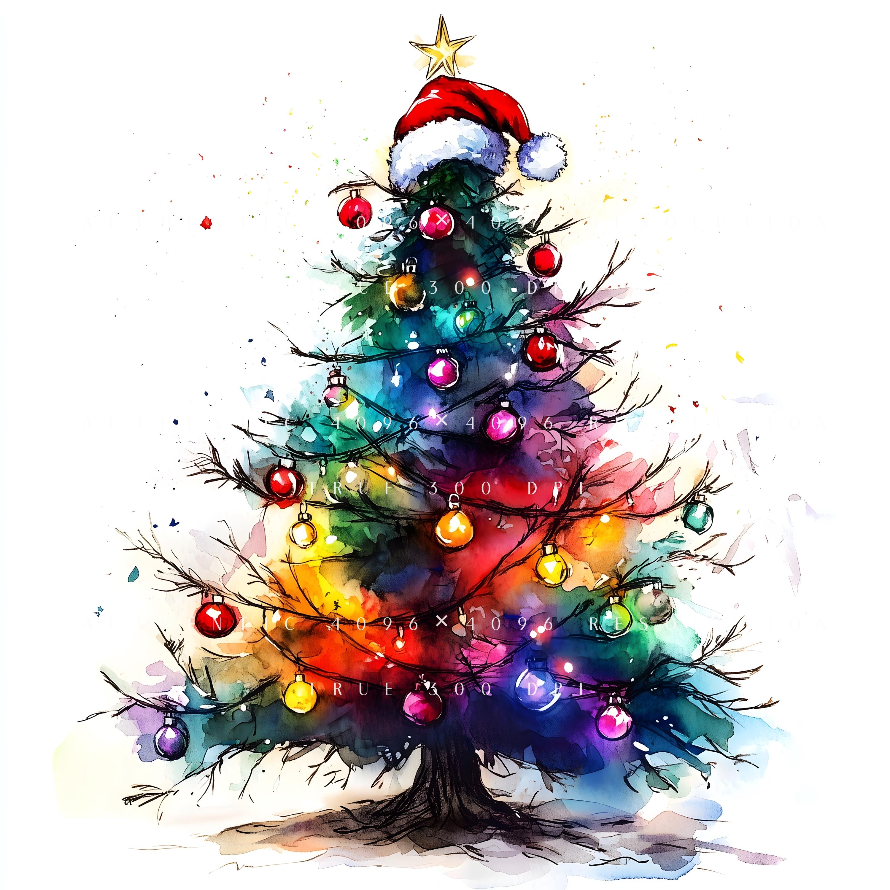 20 Christmas Tree Clipart, Festive Evergreens, Whimsical Winter Decor ...
