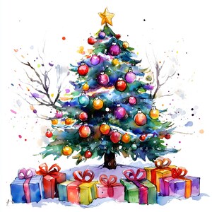20 Christmas Tree Clipart, Festive Holiday Trees, Colorful Seasonal ...