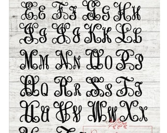 Vine Monogram Font SVG PNG - Etsy