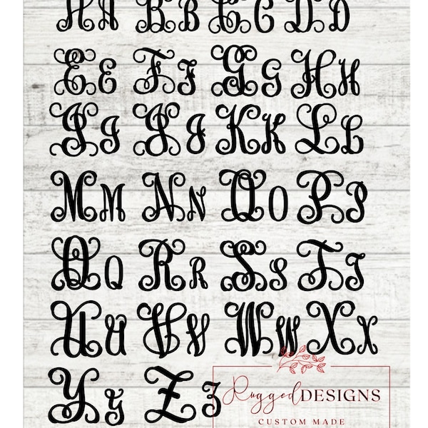 Monogram Font - Etsy