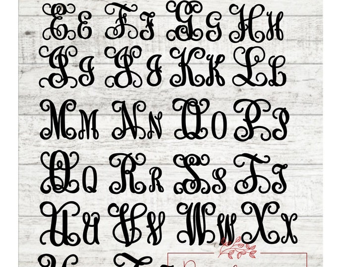 Vine Monogram Font SVG PNG - Etsy