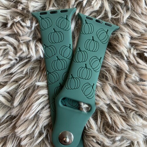 Fall Theme Laser Engraved Silicone Apple Watch Band Fall - Etsy