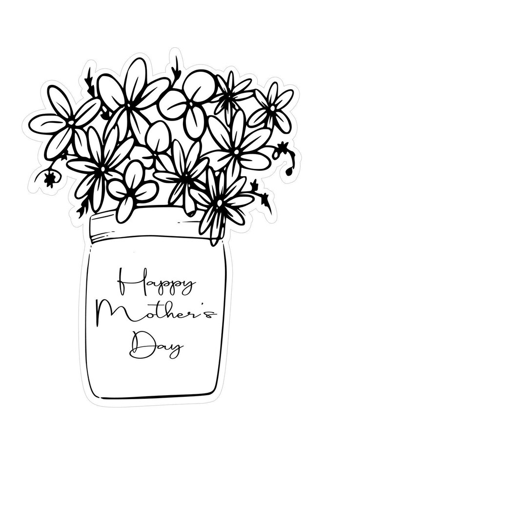 Happy Mothers Day Picked Flower Holder Vase SVG Wooden Vase - Etsy