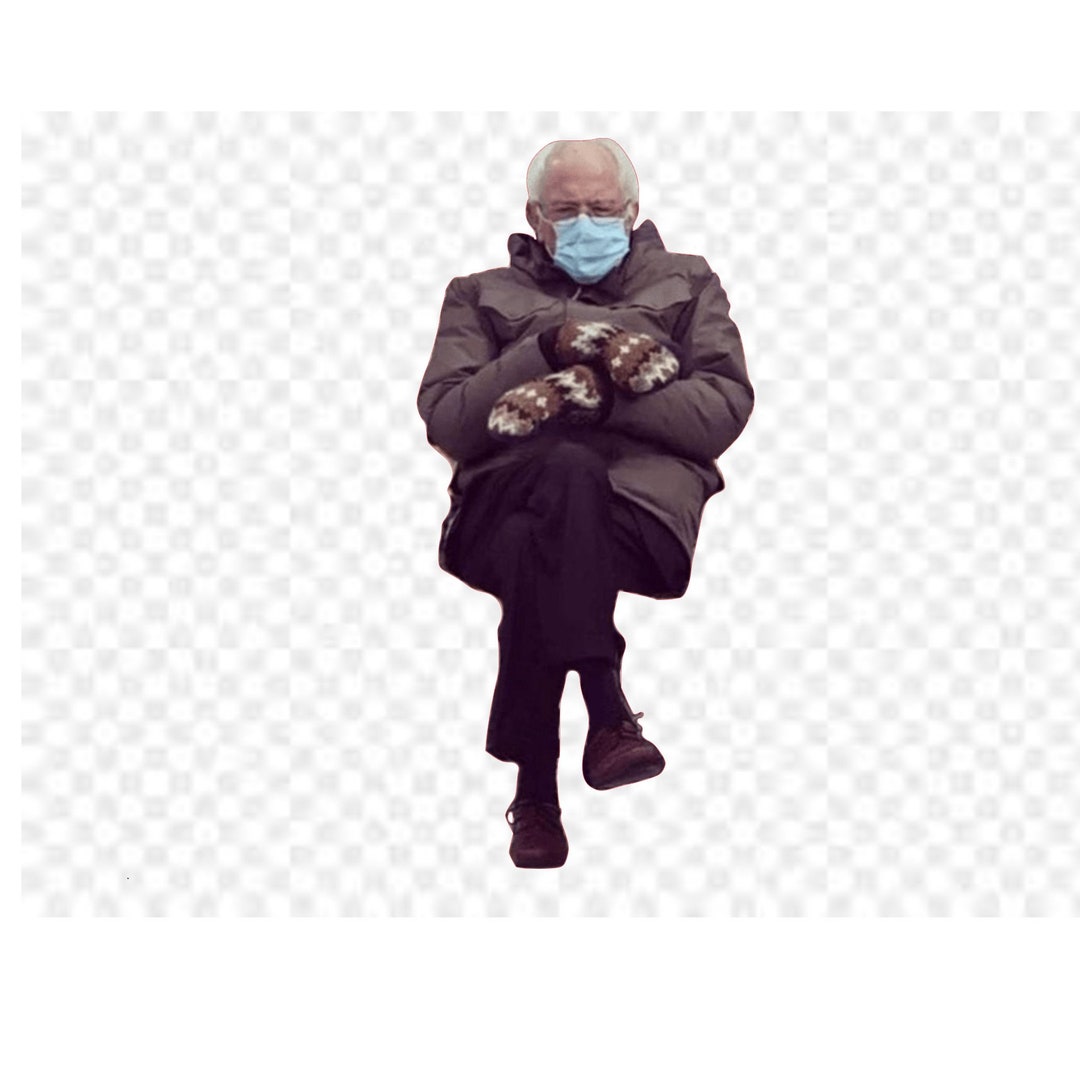 Bernie Sanders Mittens Transparent Background PNG File - Etsy