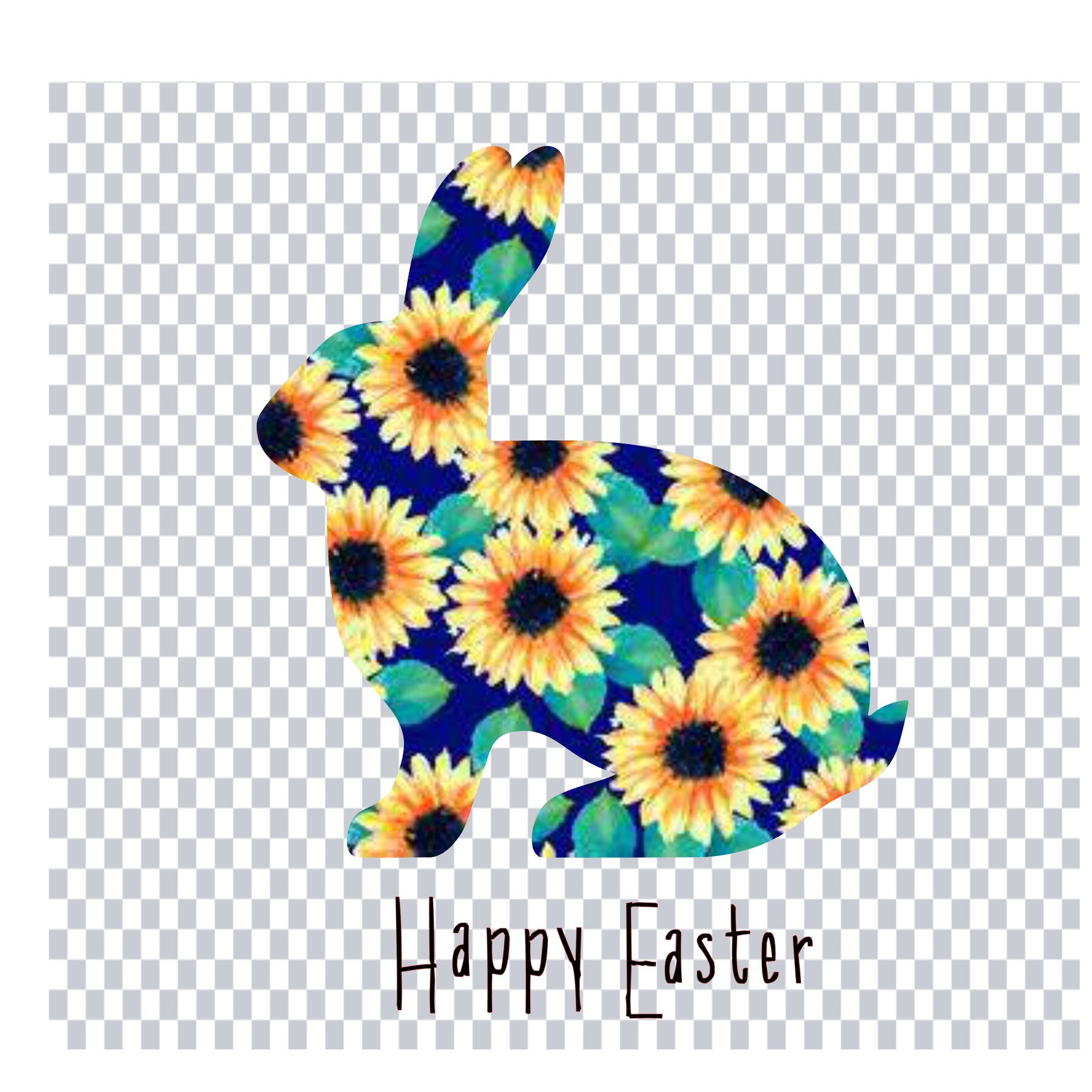 Sunflower Happy Easter Rabbit PNG Sublimation Digital File - Etsy