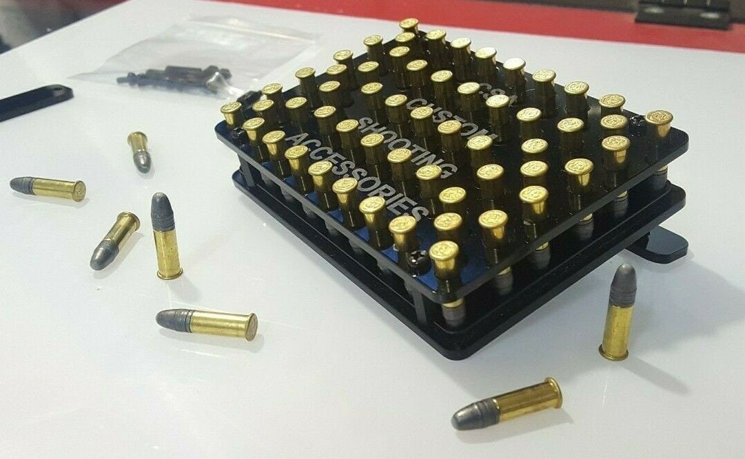 Custom .22LR Long Rifle Ammo Block Stand Holder Competition X55 Rounds ...