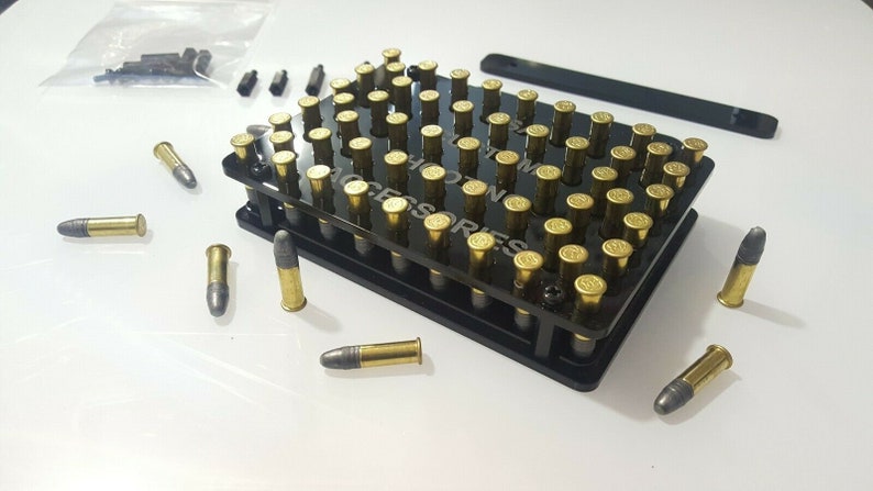 Custom .22LR Long Rifle Ammo Block Stand Holder Competition X55 Rounds ...