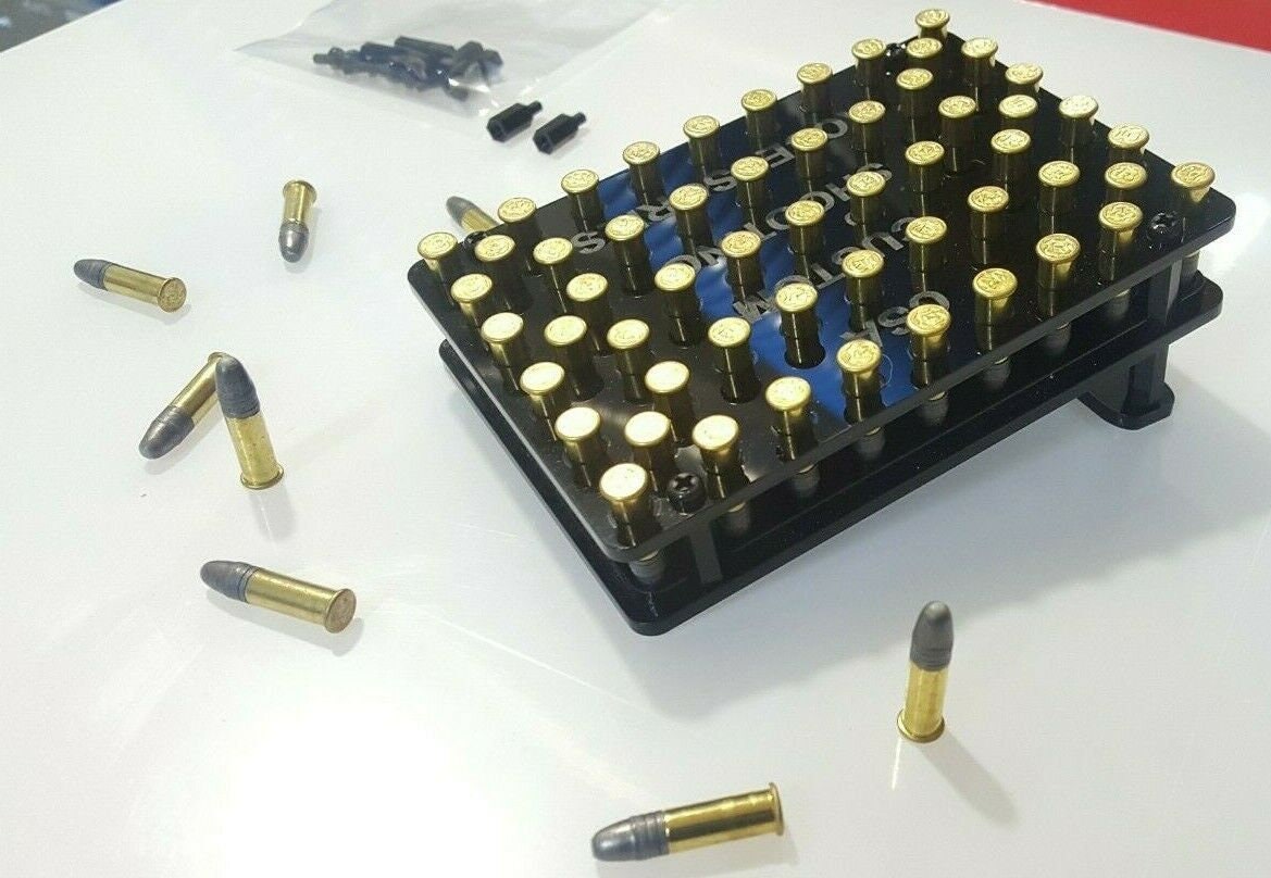Custom .22LR Long Rifle Ammo Block Stand Holder Competition X55 Rounds ...