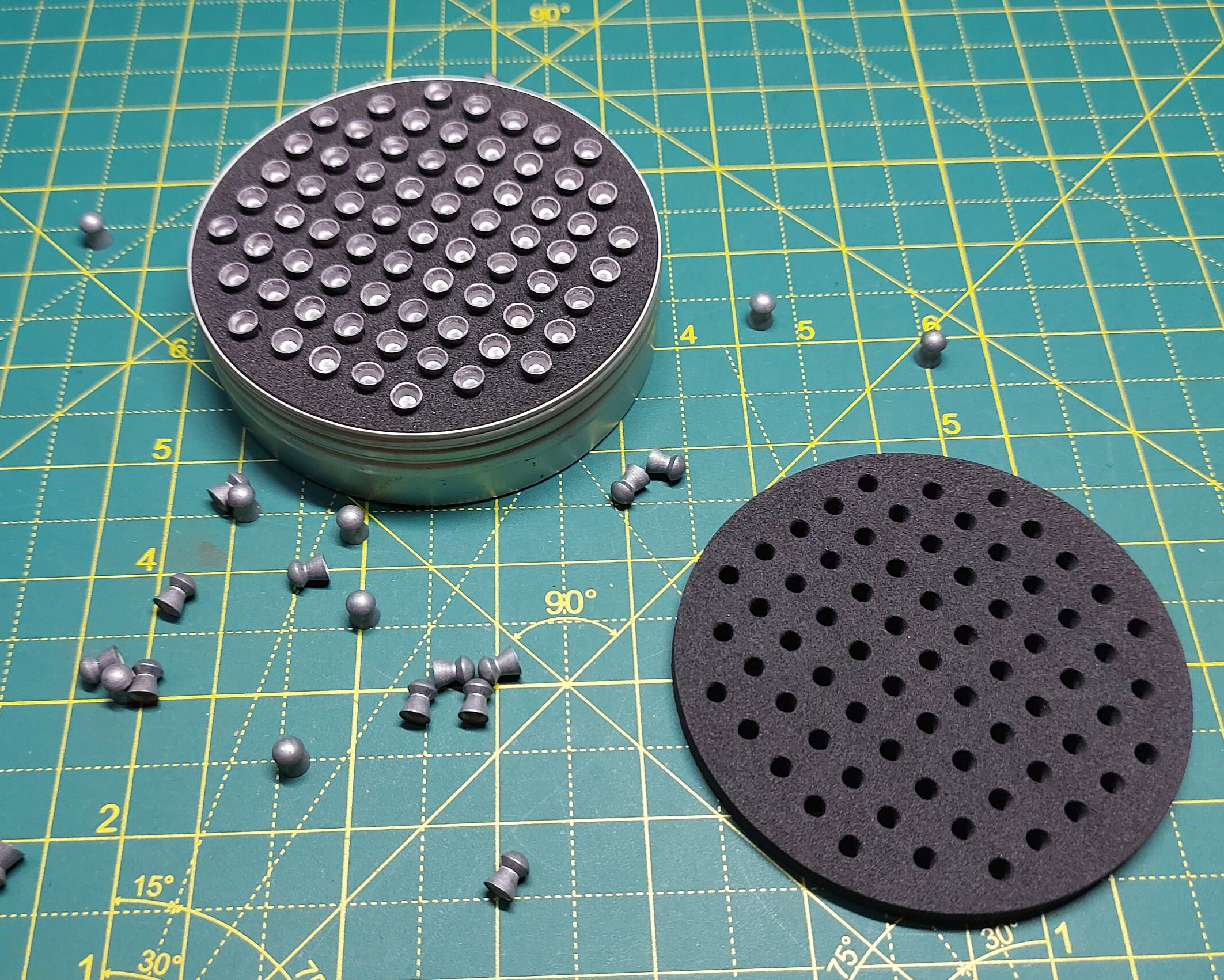 Neoprene Foam Insert Air Rifle Pistol Pellet Holder Organiser .22 .177 ...