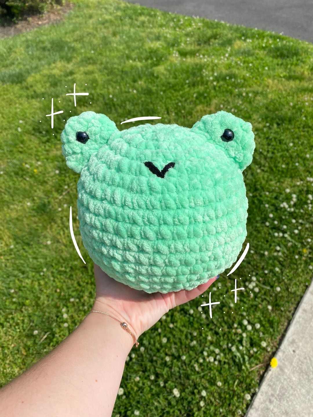 Cute Frog Plushie | Green | Chenille Yarn | Handmade | Super Soft - Etsy
