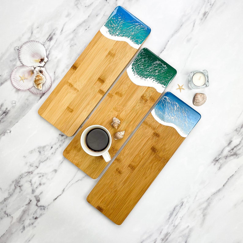 Handmade Ocean Sea Wave Long Bamboo Serving Board Chopping - Etsy UK